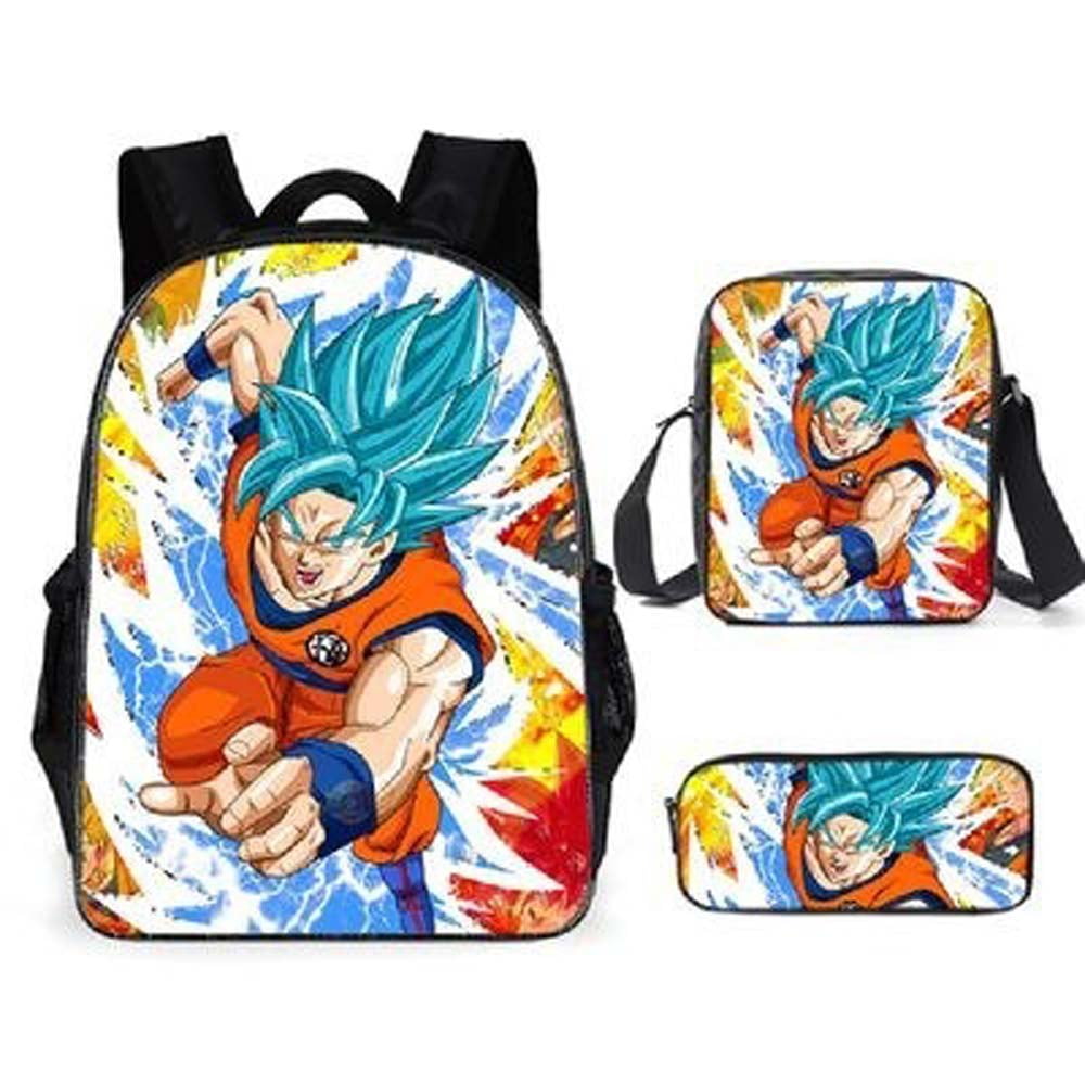 Cartoon Goku Seven Dragon Ball Backpack Unisex Anime Backpack Set 3D ...