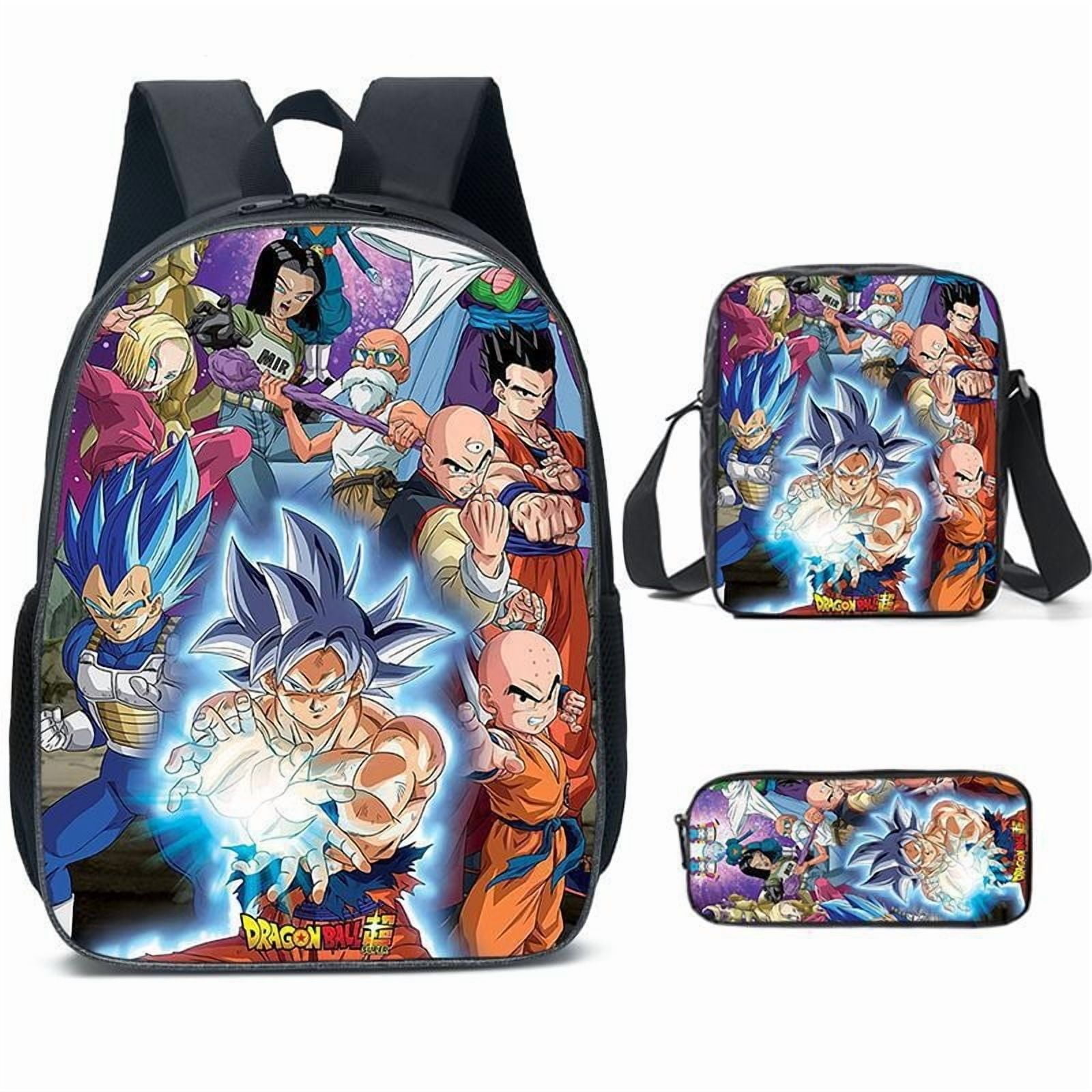 Cartoon Goku Seven Dragon Ball Backpack Unisex Anime Backpack Set 3D ...