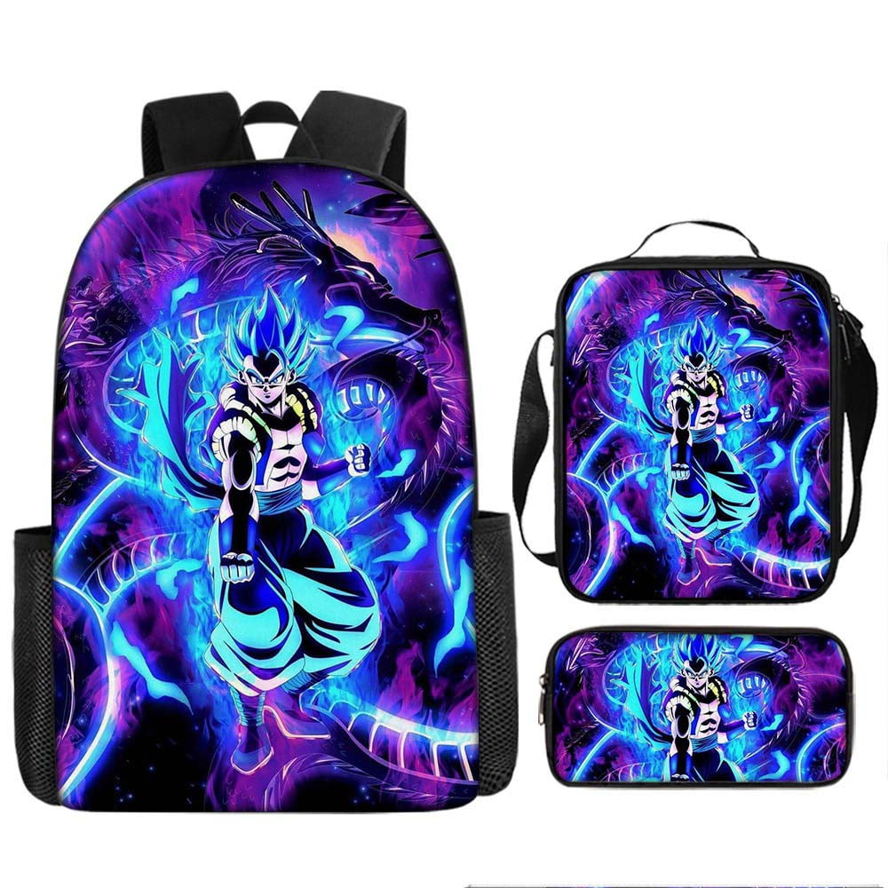 Cartoon Goku Seven Dragon Ball Backpack Unisex Anime Backpack Set 3D ...