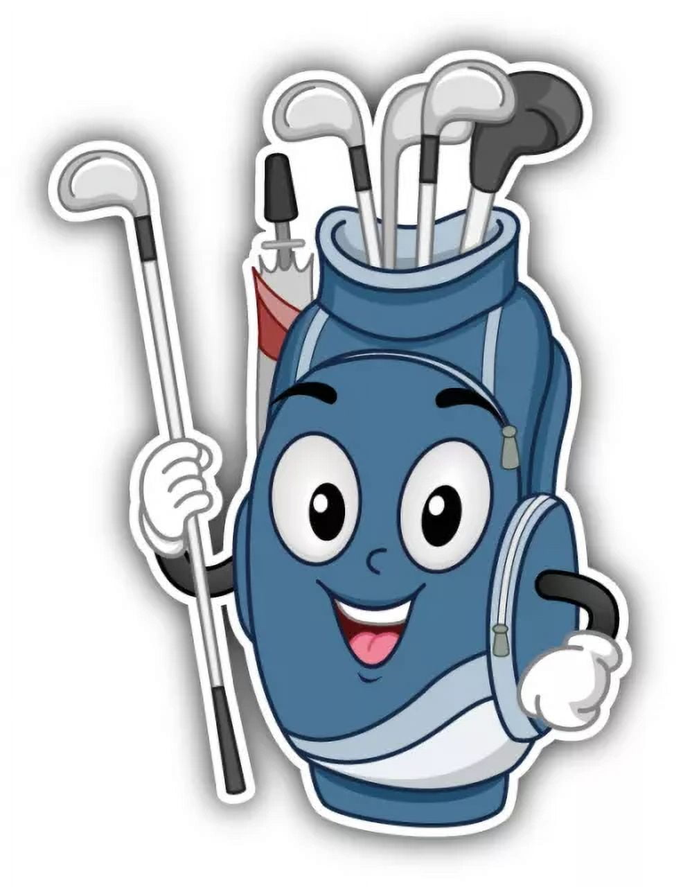 Cartoon Golf Clubs Bag Mascot Car Sticker Phone Decal Water Bottle ...