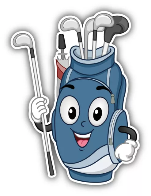 Cartoon Golf Clubs Bag Mascot Car Sticker Phone Decal Water Bottle ...