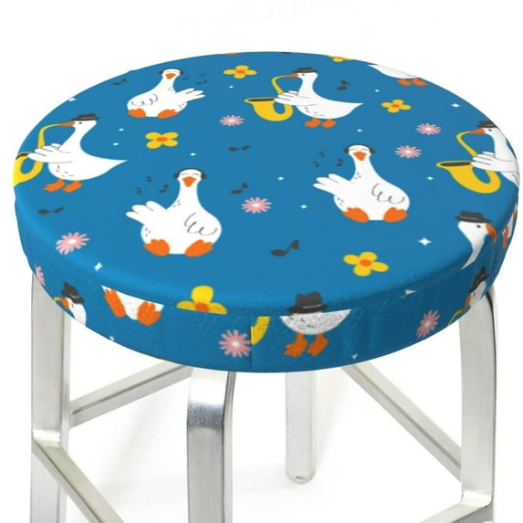 Cartoon Goose Bar Stool Covers - Stretch Round Seat Covers with Elastic ...