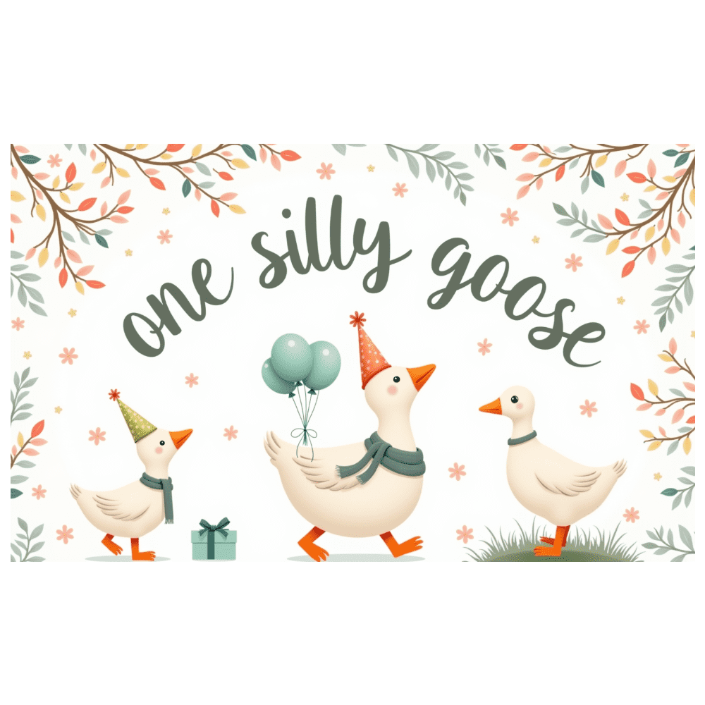 Cartoon Goose Birthday Banner Decorative Design Party Backdrop for ...