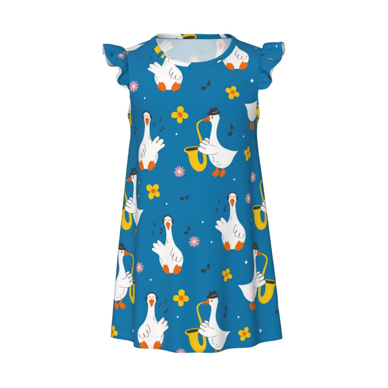 Cartoon Goose Girls Nightgowns, Pajamas for Girls, Soft Flutter Short ...