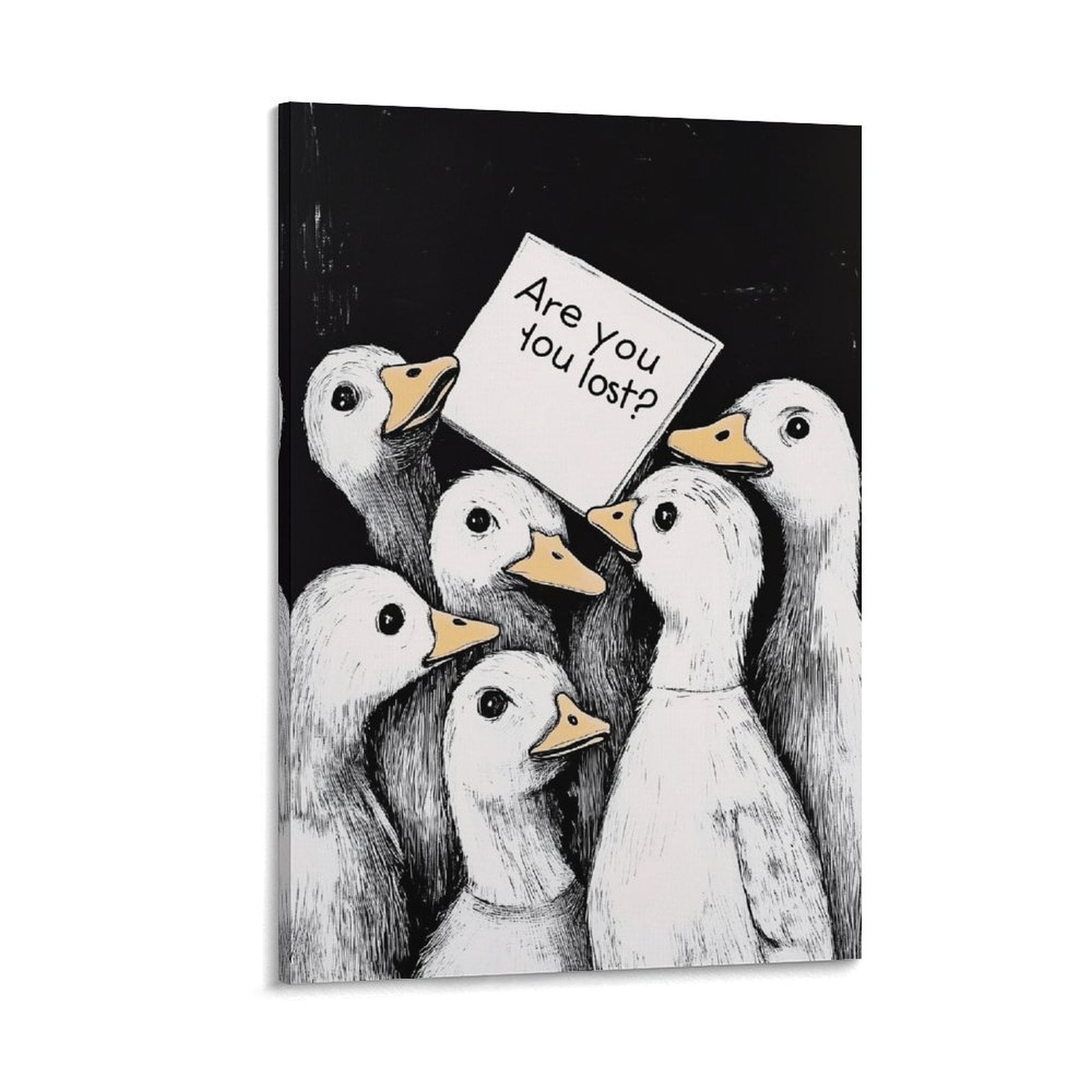 Cartoon Goose Mural Poster Cool Artworks Painting Wall Art Canvas ...