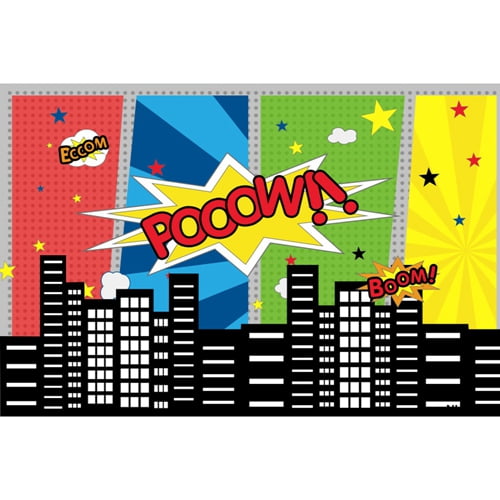 Cartoon Graffiti City Wall Superhero Portrait Scene Photography ...