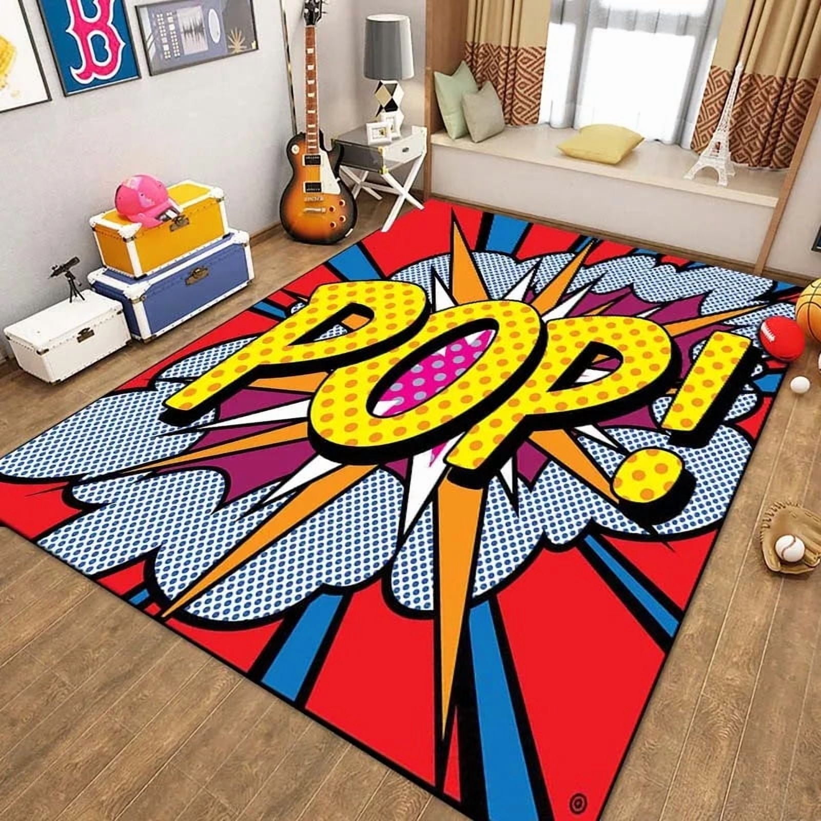 Cartoon Graffiti Comic Carpet Hippie Hip Hop Street Art Area Rug Living ...