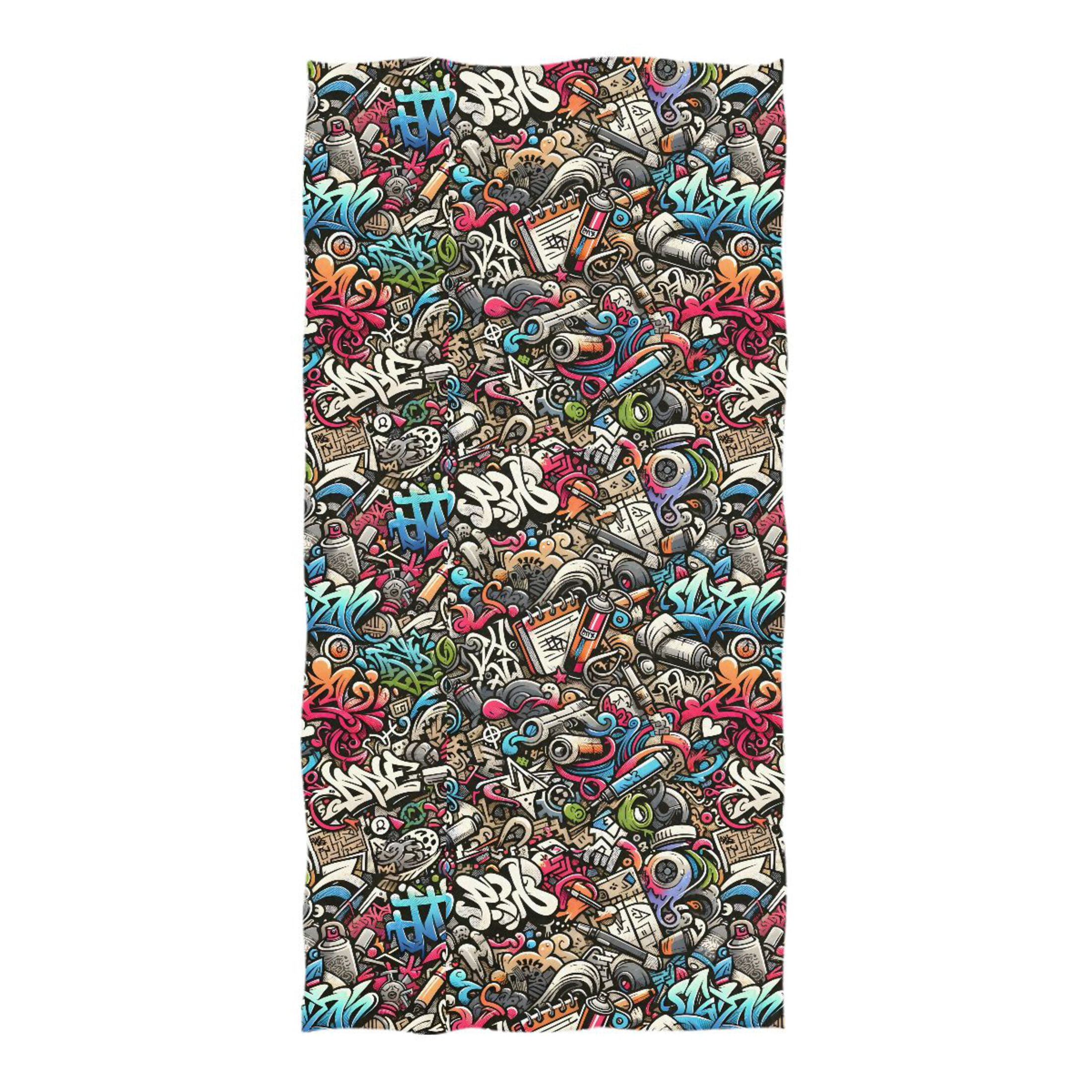 Cartoon Graffiti Doodle Beach Towel Oversized 74"x37" Pool Towels Soft ...