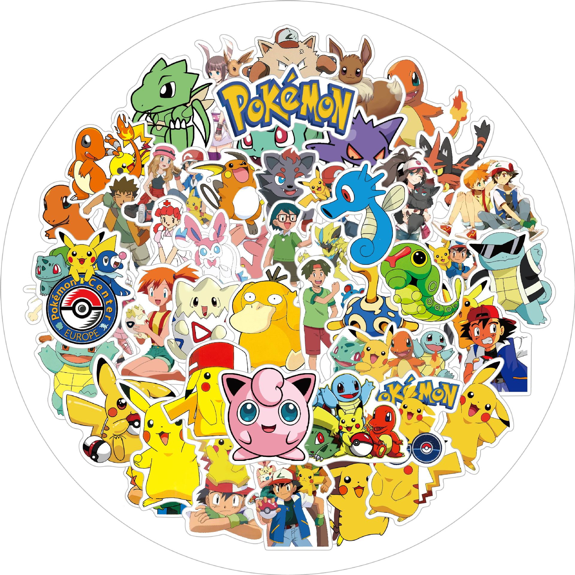 Cartoon Graffiti Pokemon Stickers 50Pcs - Waterproof Laptop Stickers ...