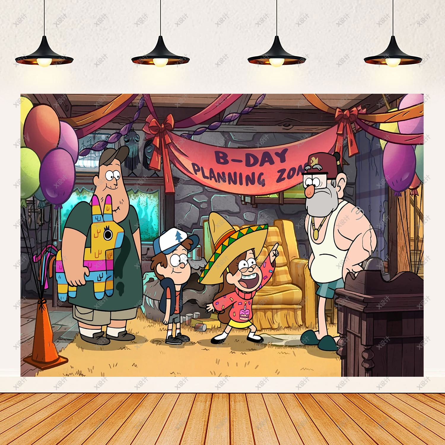 Cartoon Gravity Falls Theme Background Shower Birthday Party Decoration ...