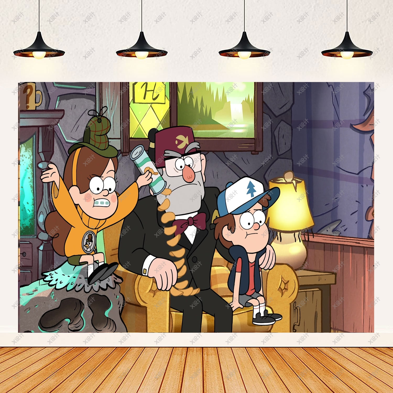 Cartoon Gravity Falls Theme Background Shower Birthday Party Decoration ...