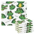 Cartoon Green Alligator with Pattern Dish Towels 6 Pack Kitchen ...