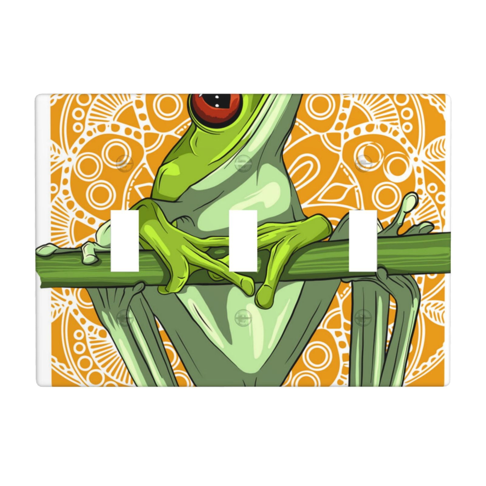 Cartoon Green Frog 3 Gang Light Switch Cover Decorative Triple Toggle ...
