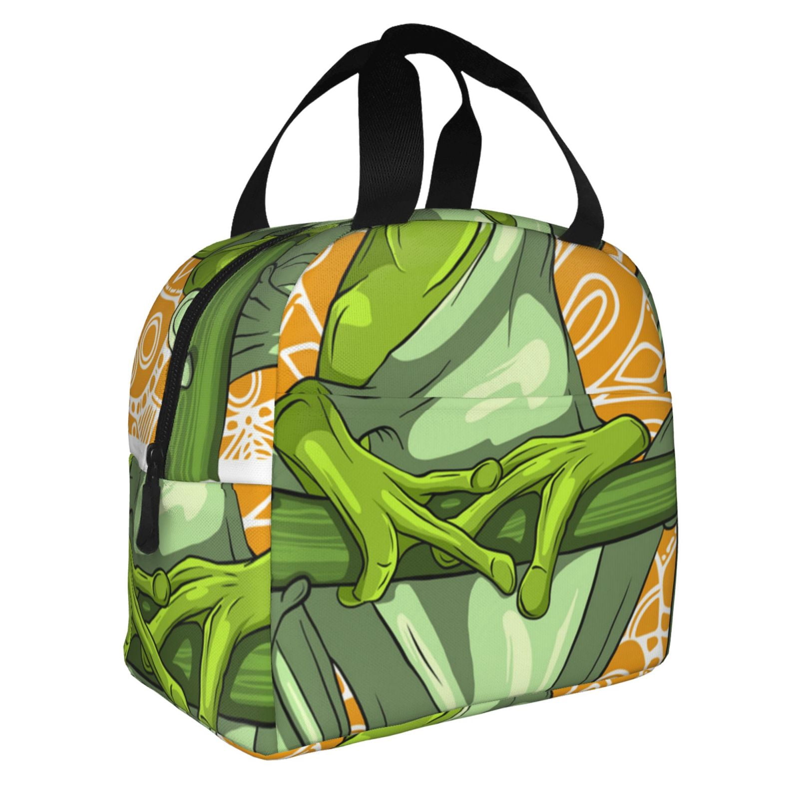 Cartoon Green Frog Reusable Lunch Bag Insulated Meal Tote Box Thermal ...