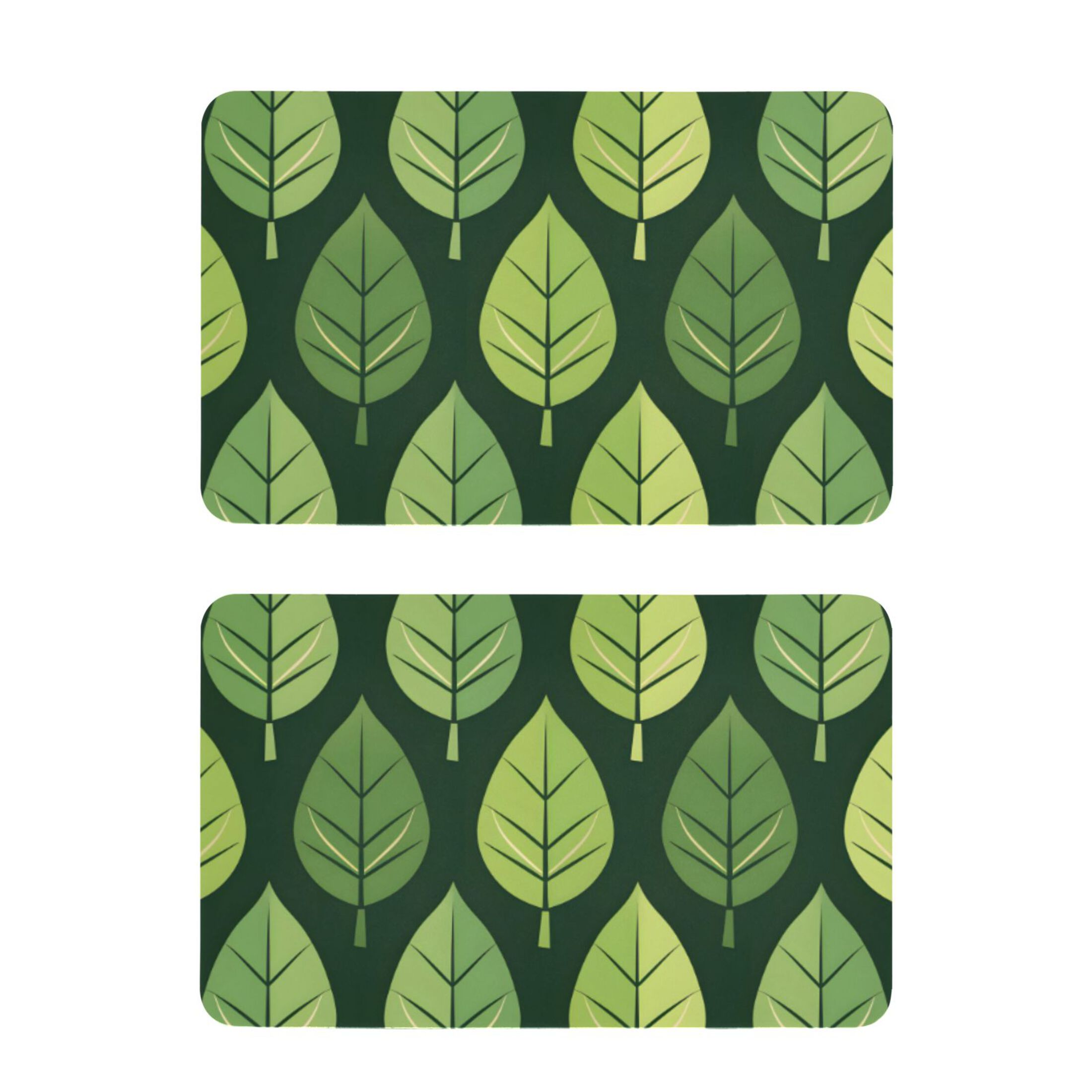 Cartoon Green Leaves Row Refrigerator Magnet Stickers Square Fridge ...