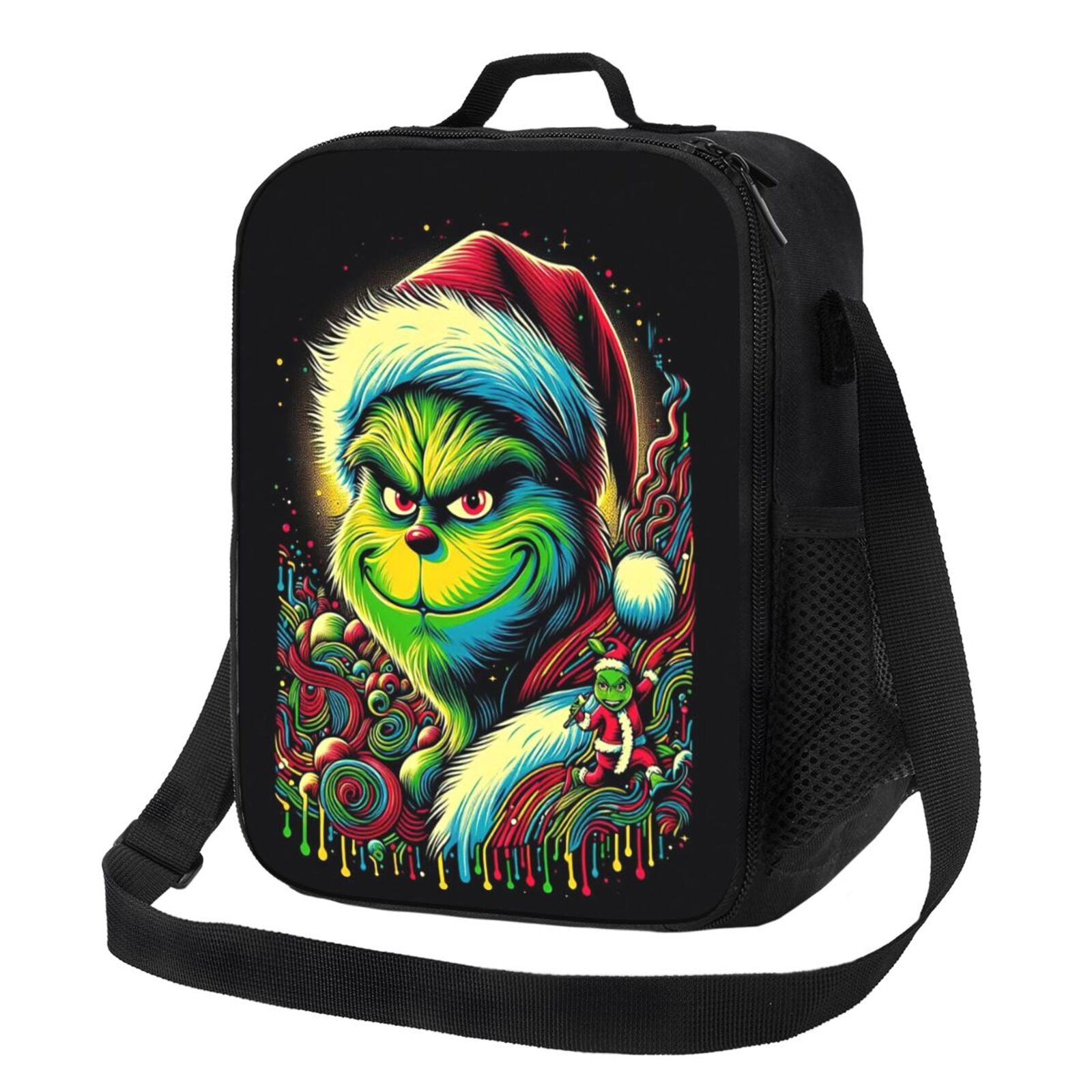 Cartoon Grinch Lunch Bag Reusable Insulated Lunch Box Portable Lunch ...