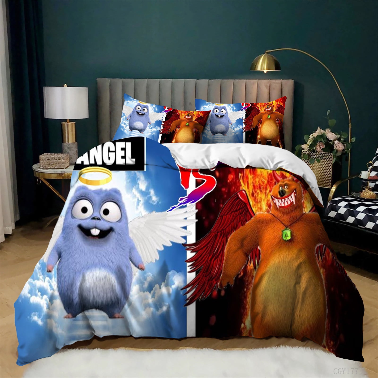 Cartoon Grizzy and the Lemmings Duvet Cover Set 3 Pieces Soft and ...