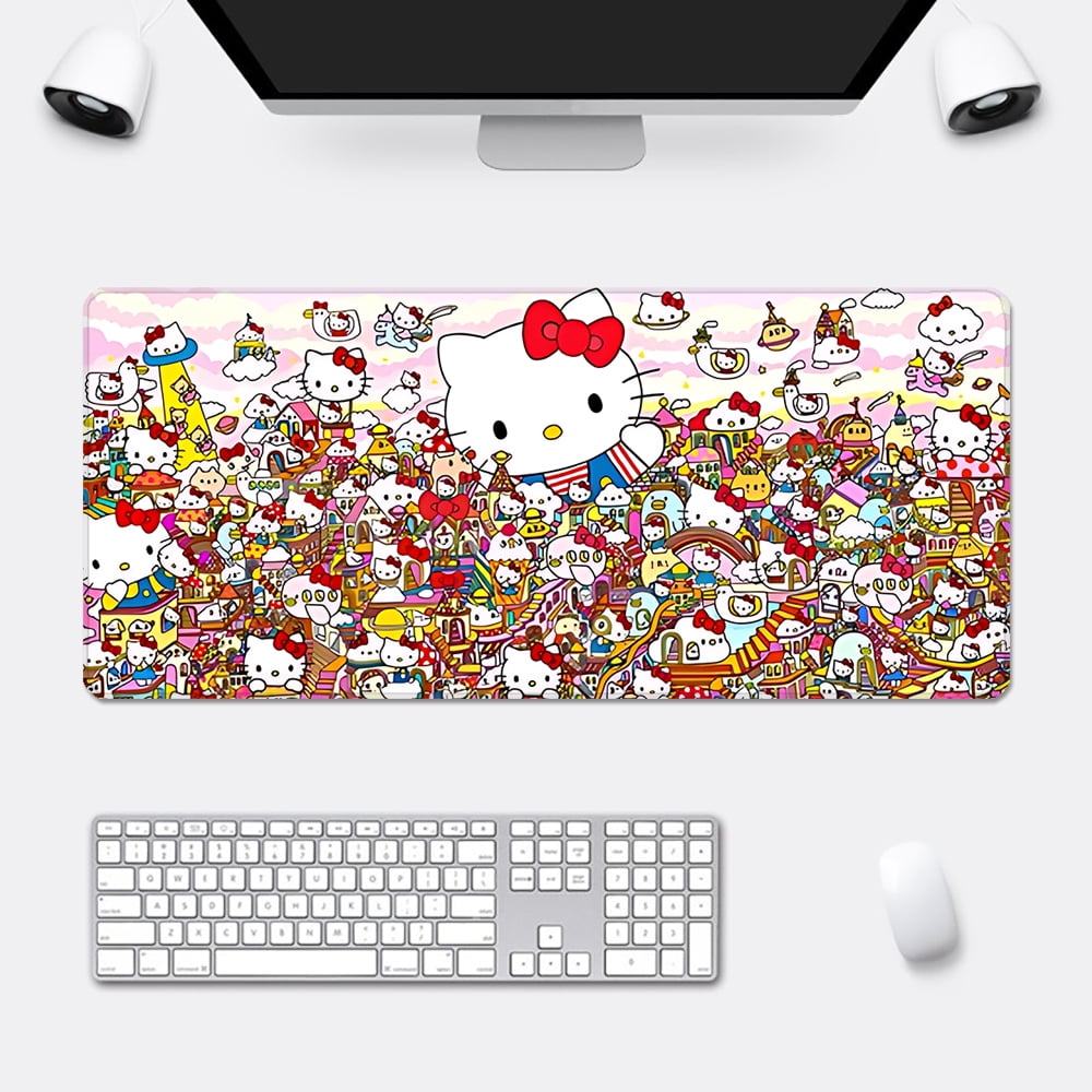 Cartoon H-Hello Cute K-Kitty Mousepad HD Printing Computer Gamers ...