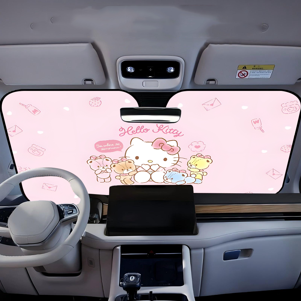 Cartoon H-Hello Kawaii K-Kittys Sunshade Windscreen Fold-up Car Front ...
