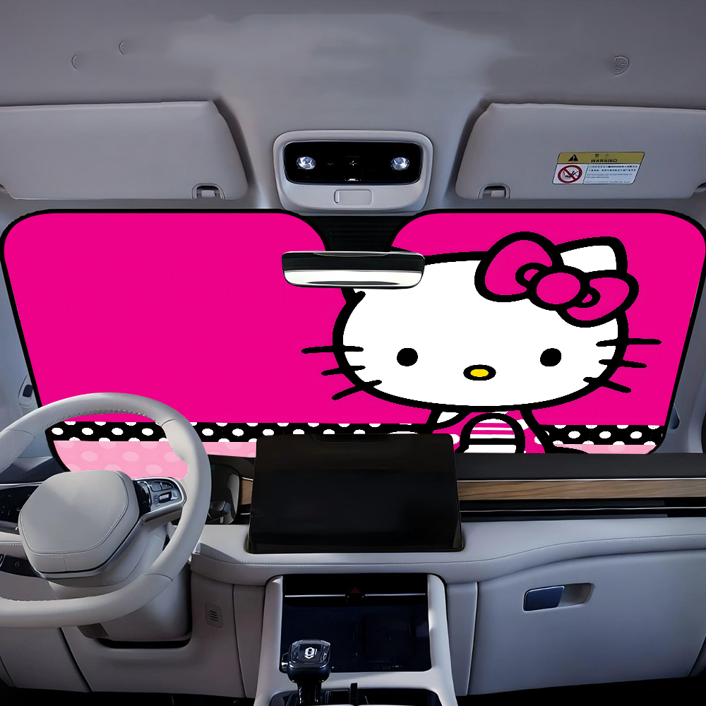 Cartoon H-Hello Kawaii K-Kittys Sunshade Windscreen Fold-up Car Front ...