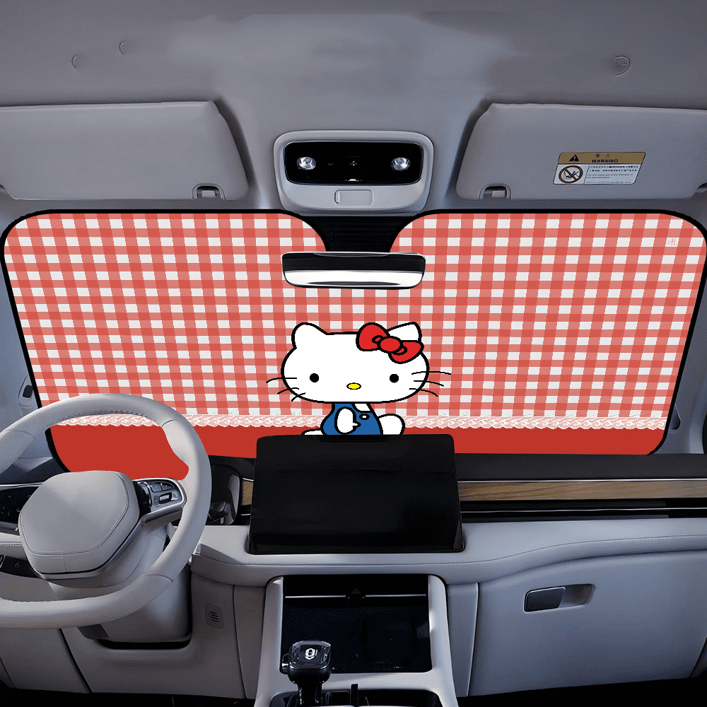 Cartoon H-Hello Kawaii K-Kittys Sunshade Windscreen Fold-up Car Front ...