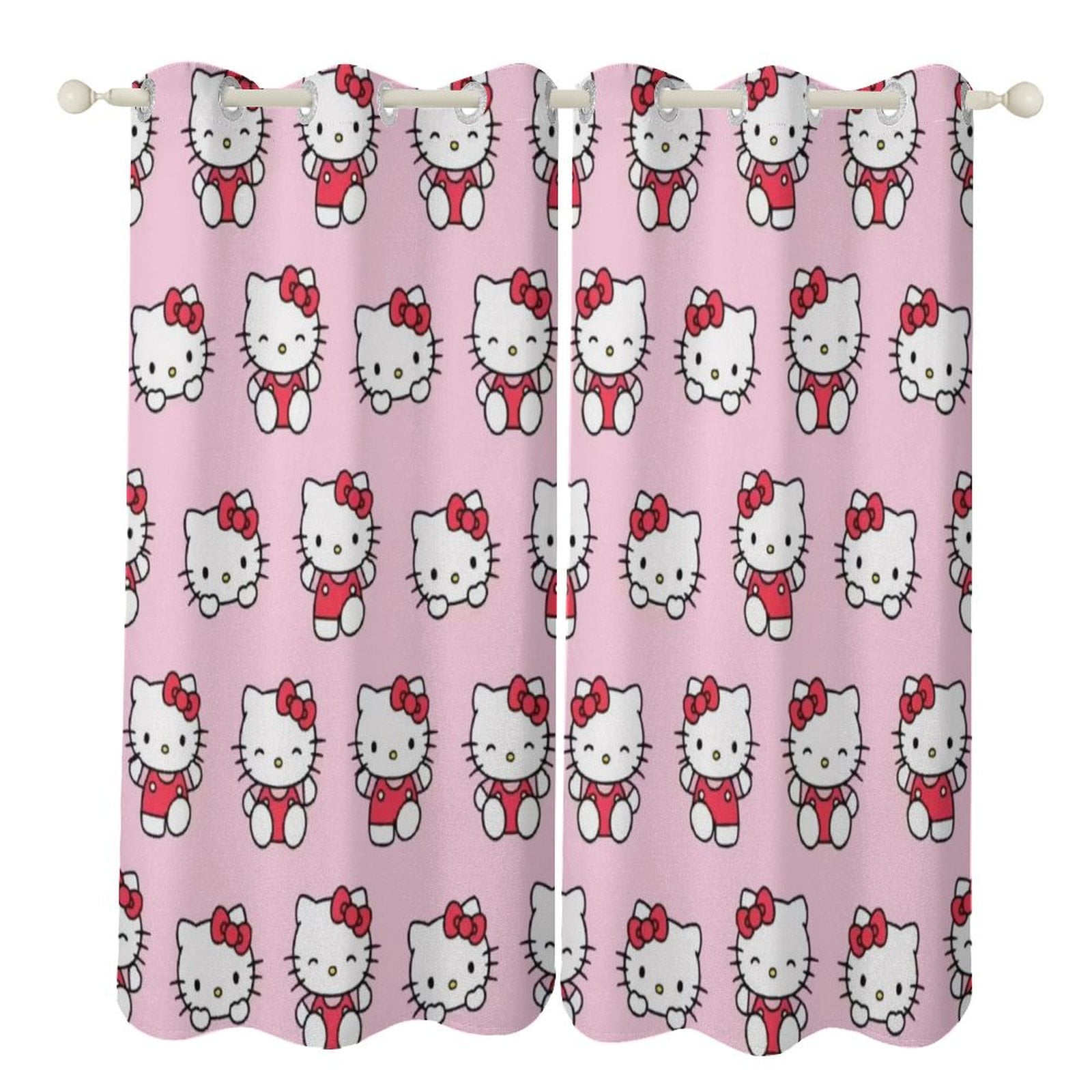 Cartoon HELLO KITTY Room Darkening Blackout Window Curtains with ...