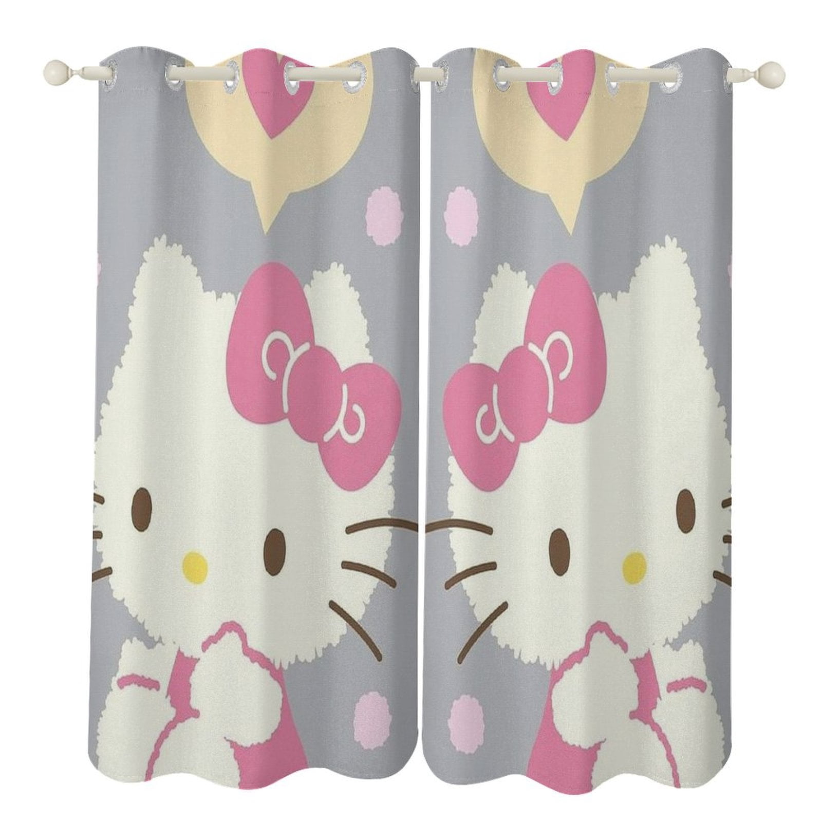 Cartoon HELLO KITTY Room Darkening Blackout Window Curtains with ...