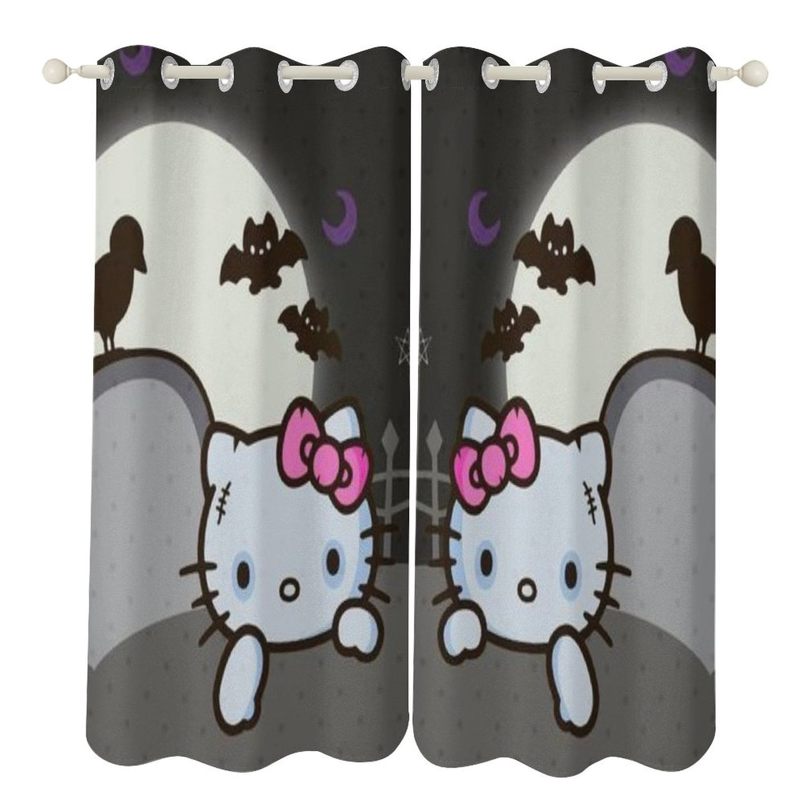 Cartoon HELLO KITTY Room Darkening Blackout Window Curtains with ...