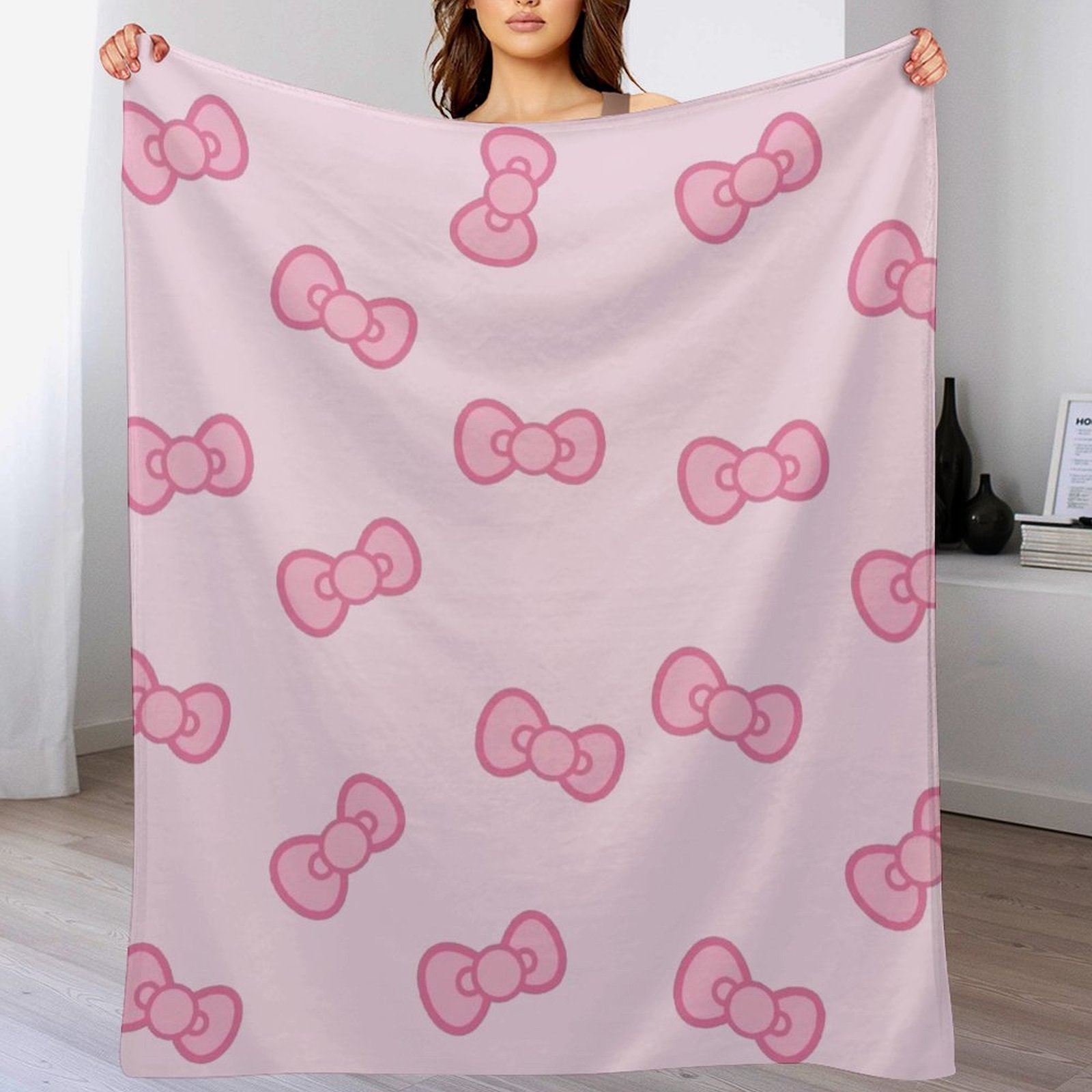 Cartoon HELLO KITTY Throw Blanket Classic Super Soft Anime Flannel ...