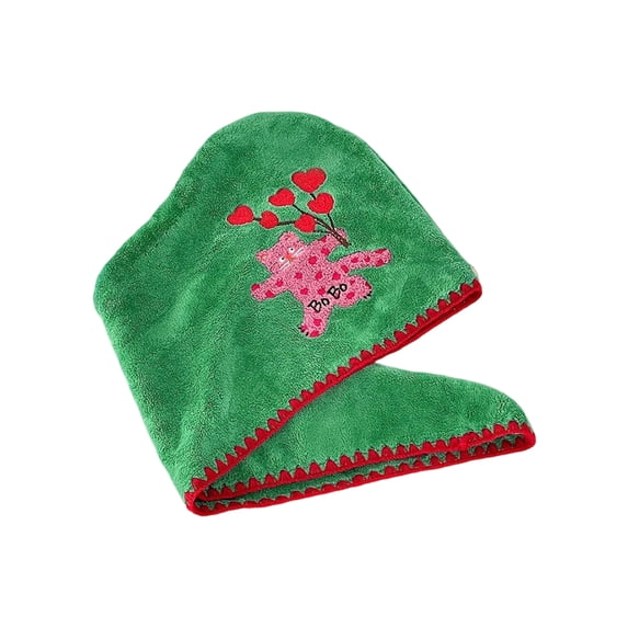 Cartoon Hair Drying Towel Soft Fleece Turban for Women Fast Absorbent ...