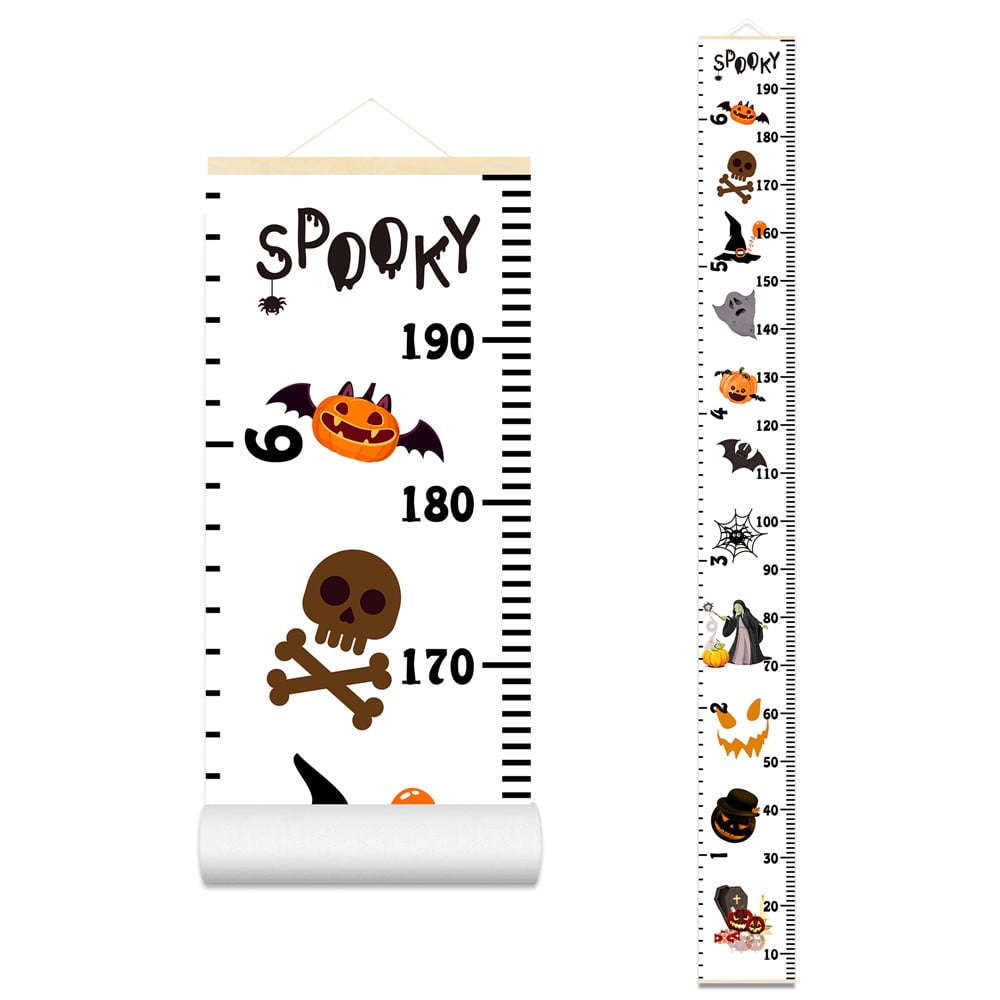 Cartoon Halloween Growth Charts for Kids Cute Pumpkin Bats Prints Ghost ...