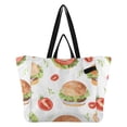 Cartoon Hamburgers Vegetables Tomatoes Foldable Canvas Tote Bags ...