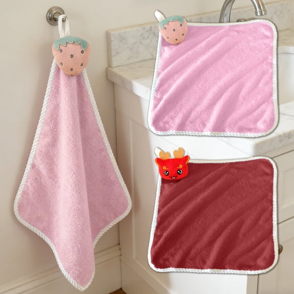 Cartoon Hand Towel for Kids Kitchen Cloth Thickened Soft and Absorbent ...