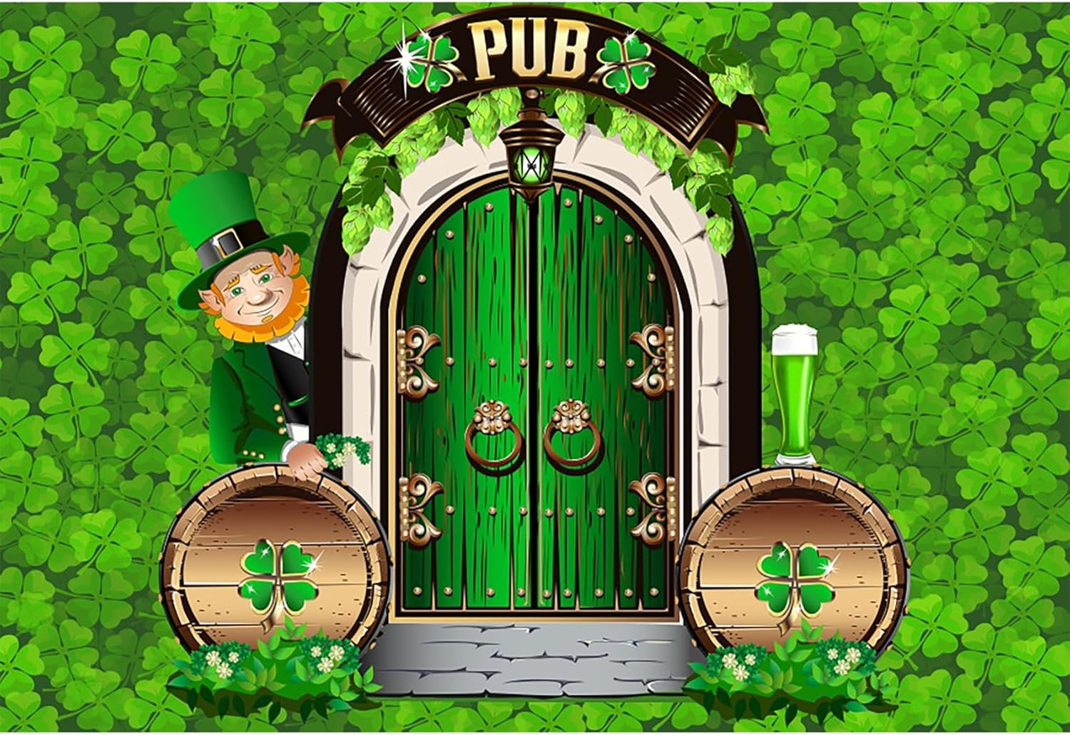 Cartoon Happy St. Patrick's Day Backdrop for Photography Background ...