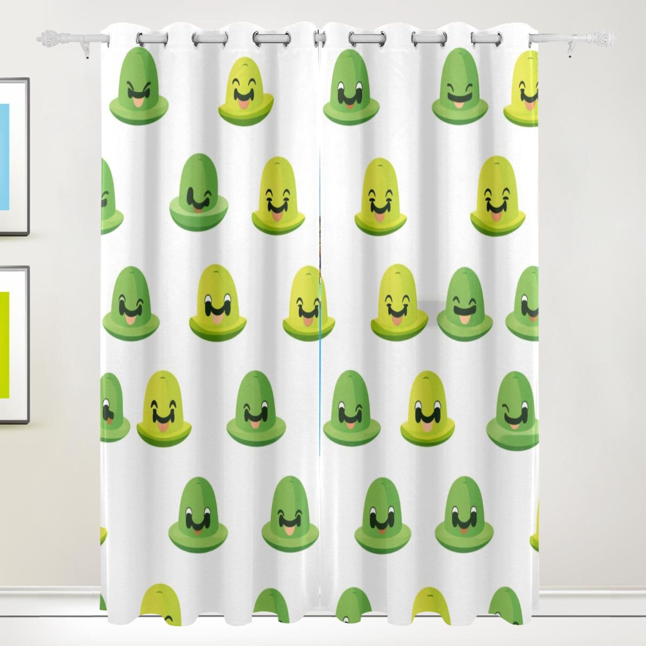 Cartoon Hats Blackout Curtains 2 Panels Set Grommet Drapes for Bedroom ...
