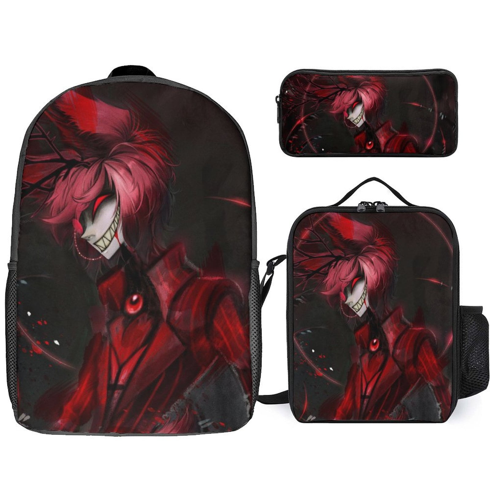 Cartoon Hazbin Hotel 3 Piece Set, 17 Inch Backpack, Lunch Bag, And ...