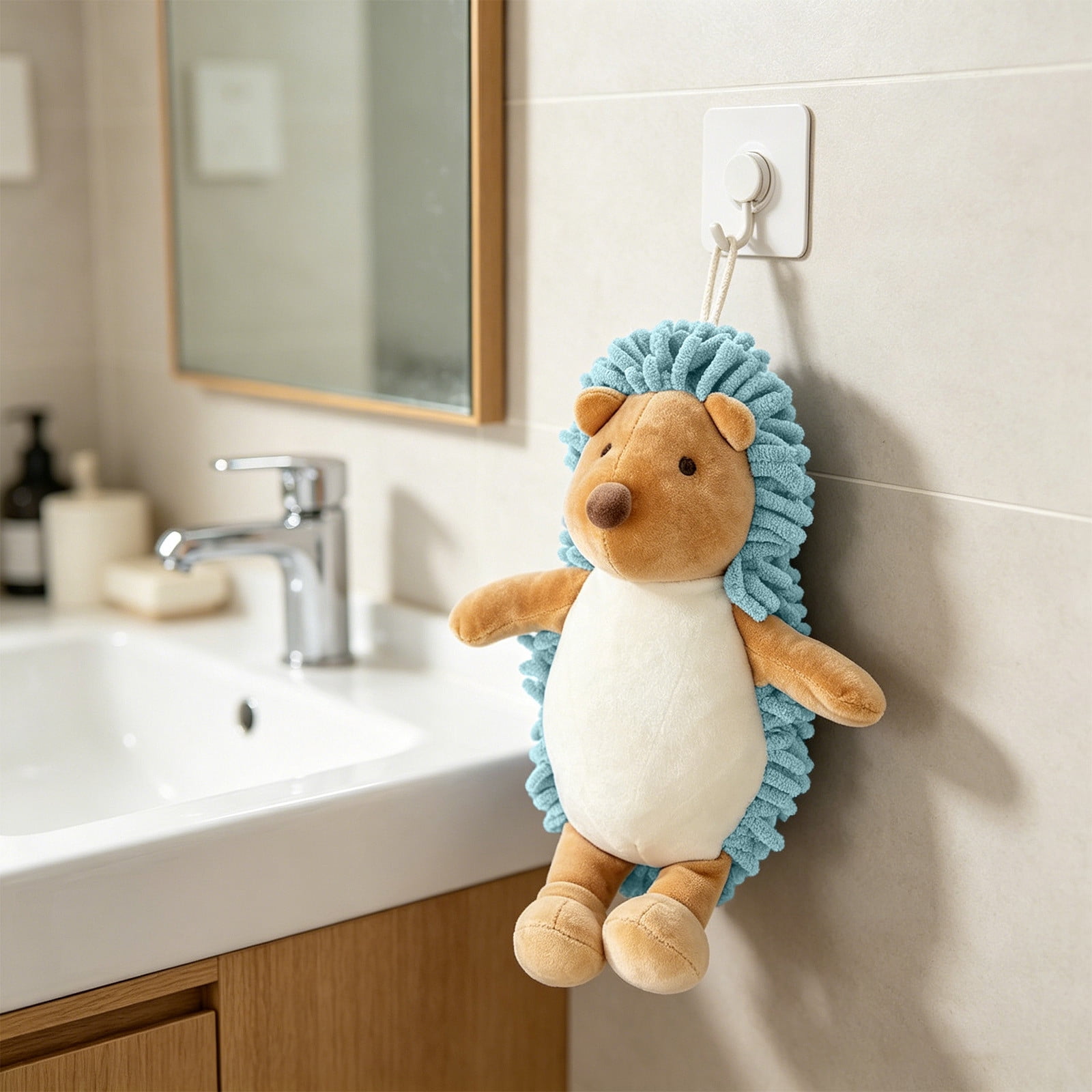 Cartoon Hedgehog Hand Towel, Absorbent Hanging Towel, Soft Fuzzy ...