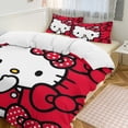 Cartoon Hello Kawaii Cat Bedding Set 3 Piece, 1 Printing Duvet Cover ...