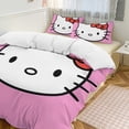 Cartoon Hello Kawaii Cat Bedding Set 3 Piece, 1 Printing Duvet Cover ...