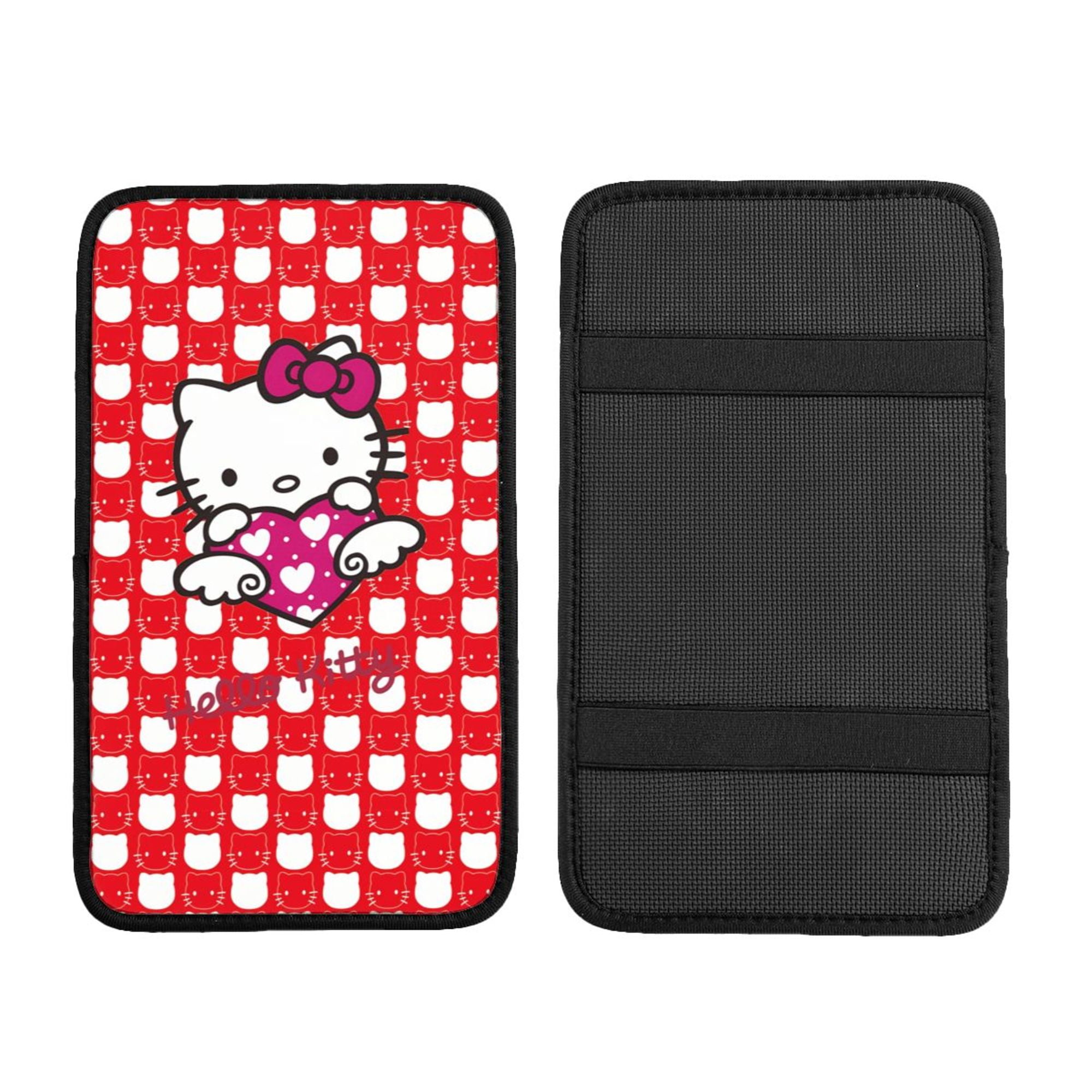 Cartoon Hello Kitty(200) Car Armrest Cover Cute Auto Center Console Pad for Women Car handrail ...