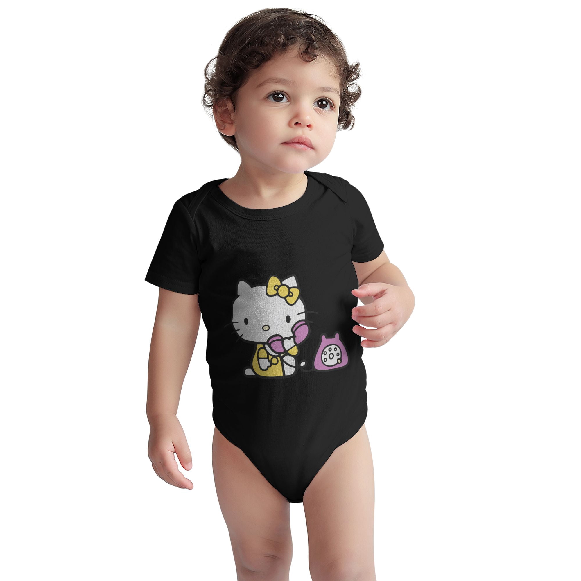 Cartoon Hello Kitty(26)Baby Short-Sleeve Bodysuit Pink Cat Jumpsuit ...