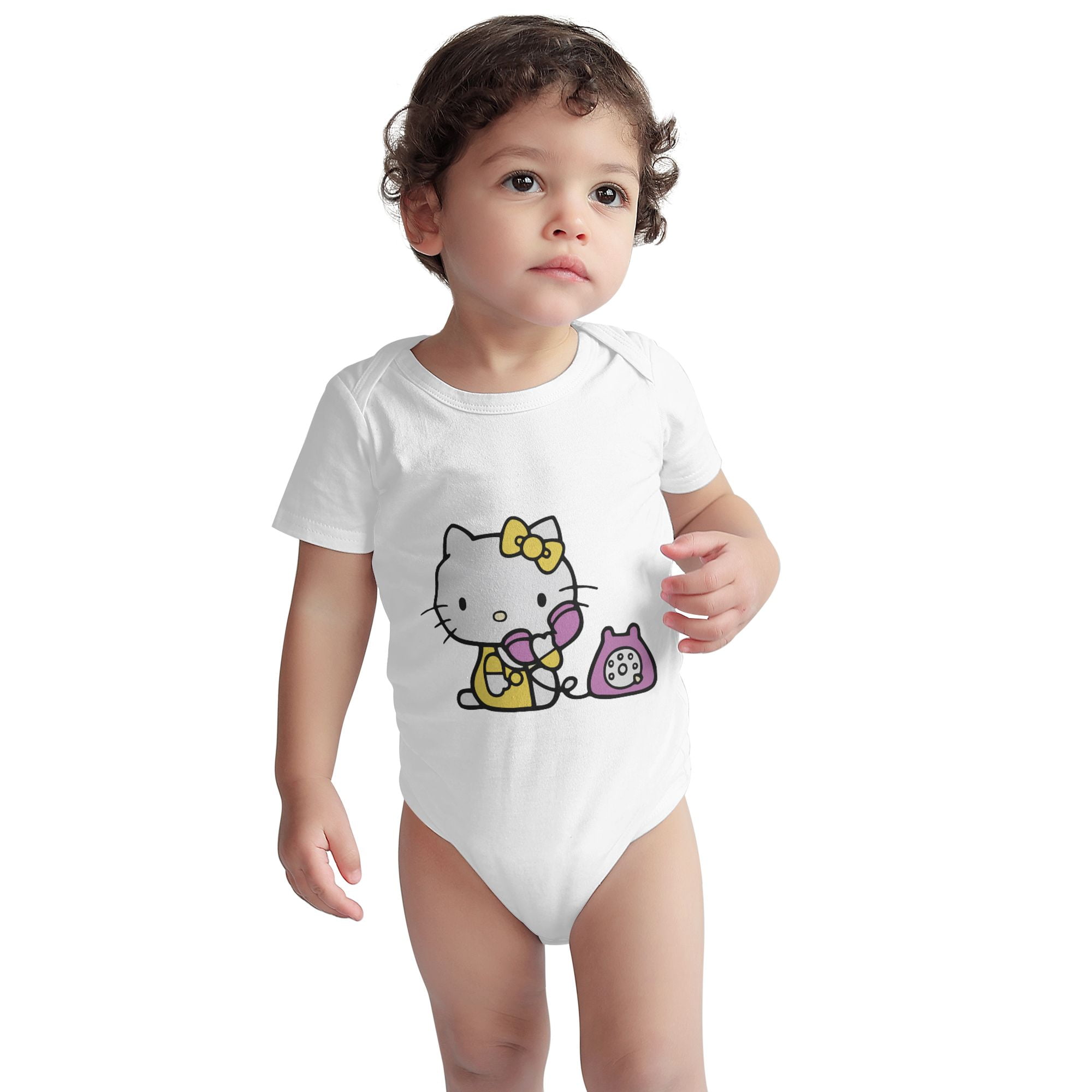 Cartoon Hello Kitty(26)Baby Short-Sleeve Bodysuit Pink Cat Jumpsuit Cute Baby Onesies Unisex ...