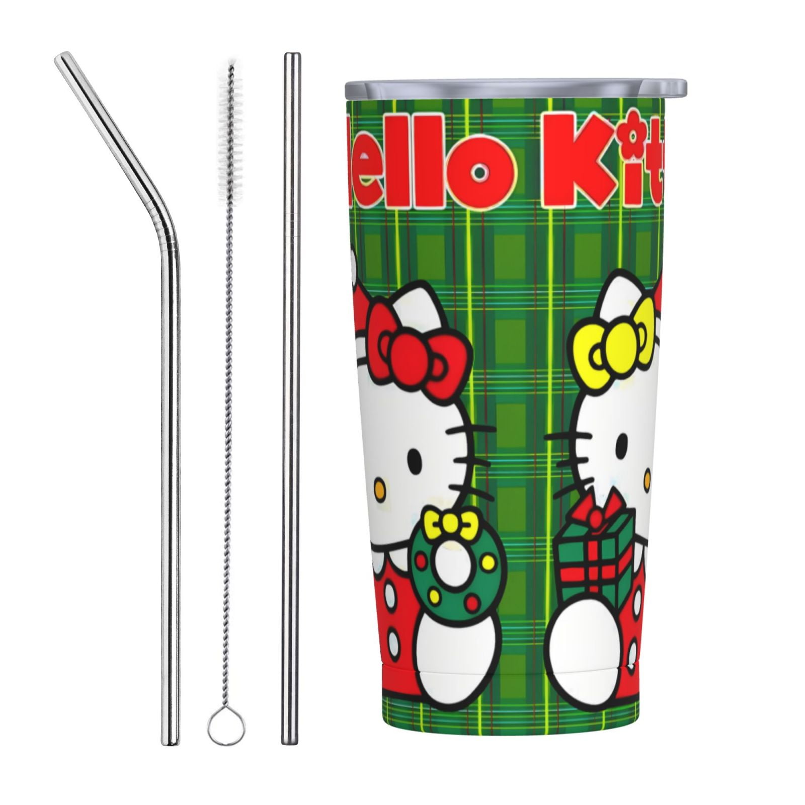 Cartoon Hello Kitty(77)Stainless Steel Tumbler Leak Proof Tumbler with Straw and Lid,Travel ...