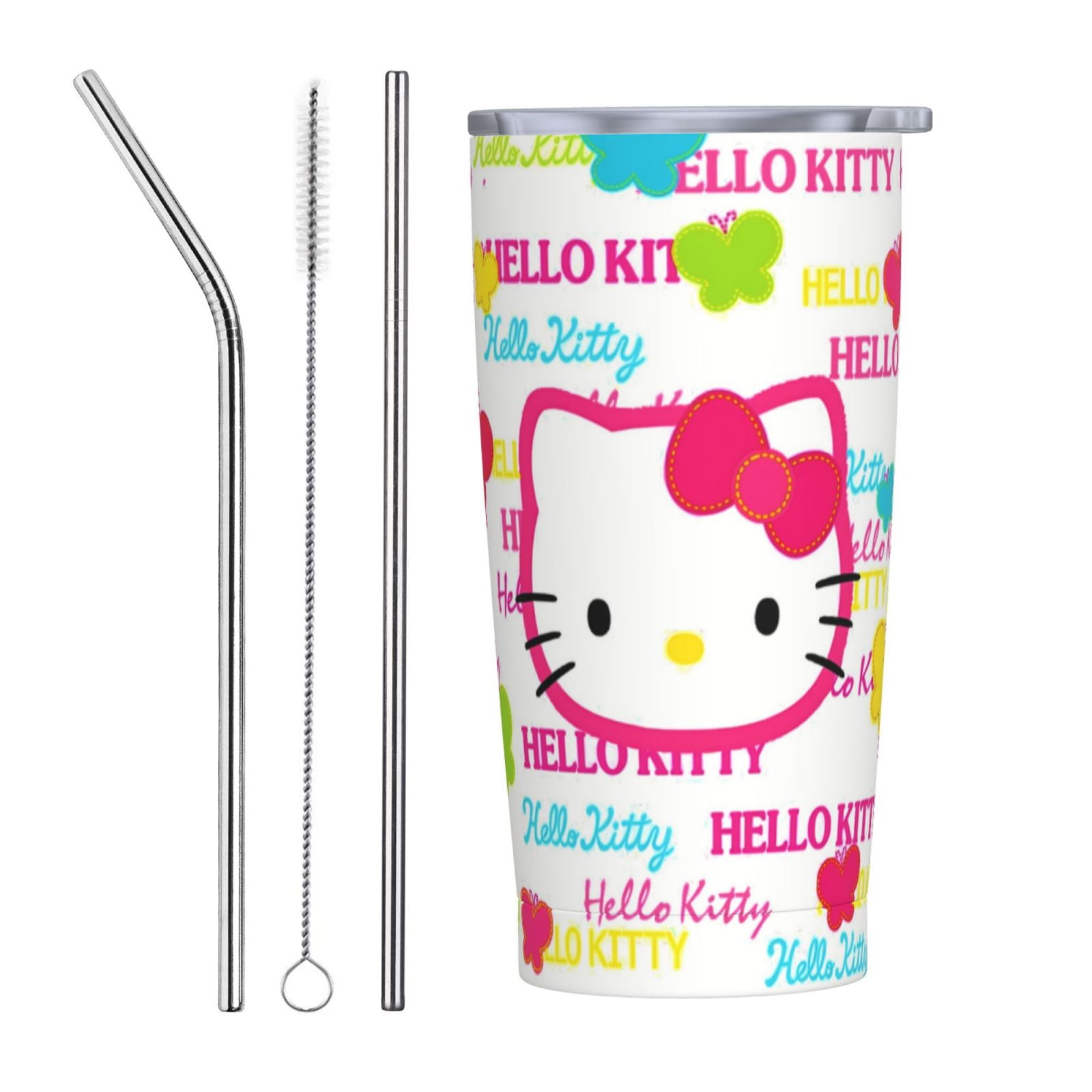 Cartoon Hello Kitty(85)Stainless Steel Tumbler Leak Proof Tumbler with Straw and Lid,Travel ...