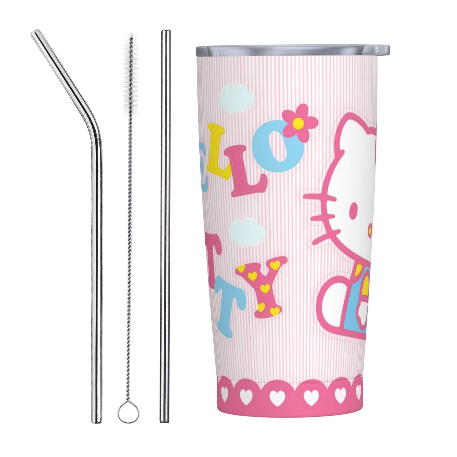 Cartoon Hello Kitty(88)Stainless Steel Tumbler Leak Proof Tumbler with Straw and Lid,Travel ...