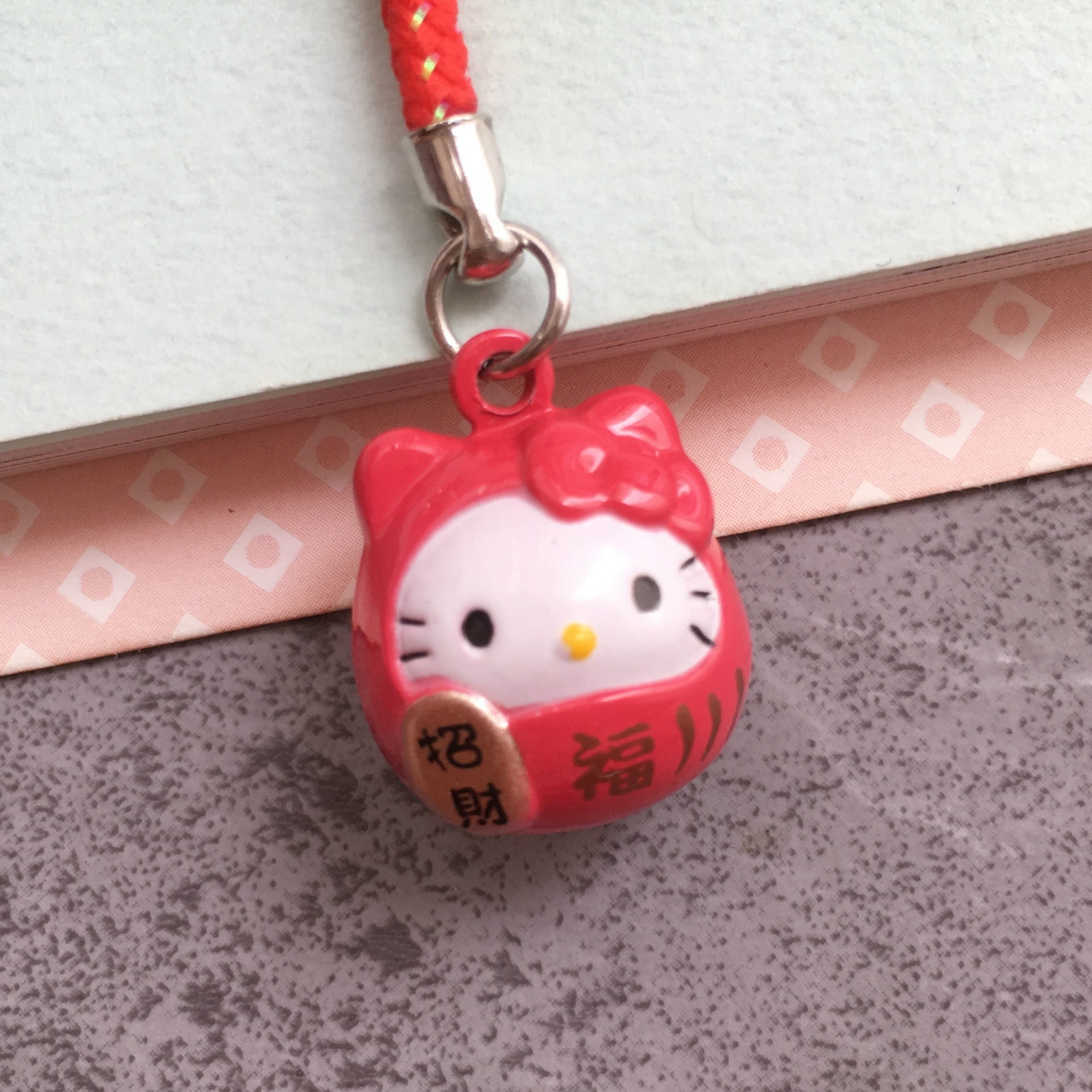 Cartoon Hello Kitty Bell Pendant Keychain Sanrio Kitty Series Mobile ...
