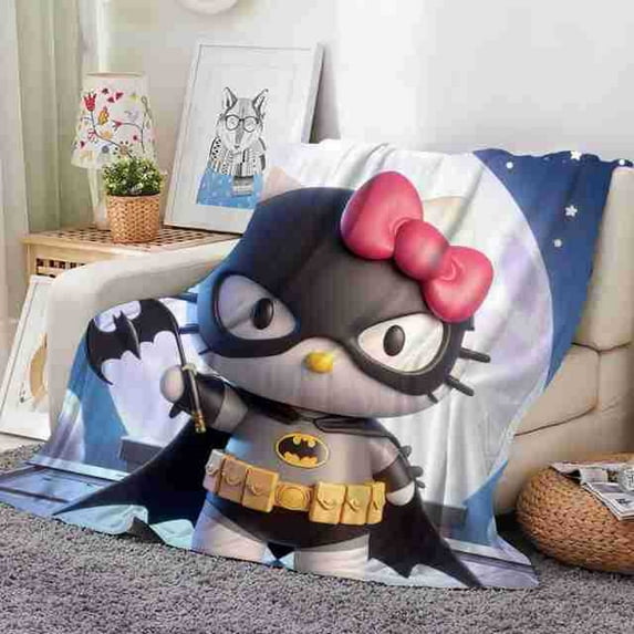 Cartoon Hello Kitty Blanket Sofa Blanket Kt Cat Flannel Blanket Cross ...