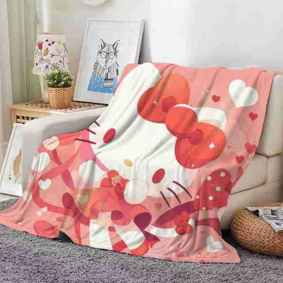 Cartoon Hello Kitty Blanket Sofa Blanket Kt Cat Flannel Blanket Cross ...