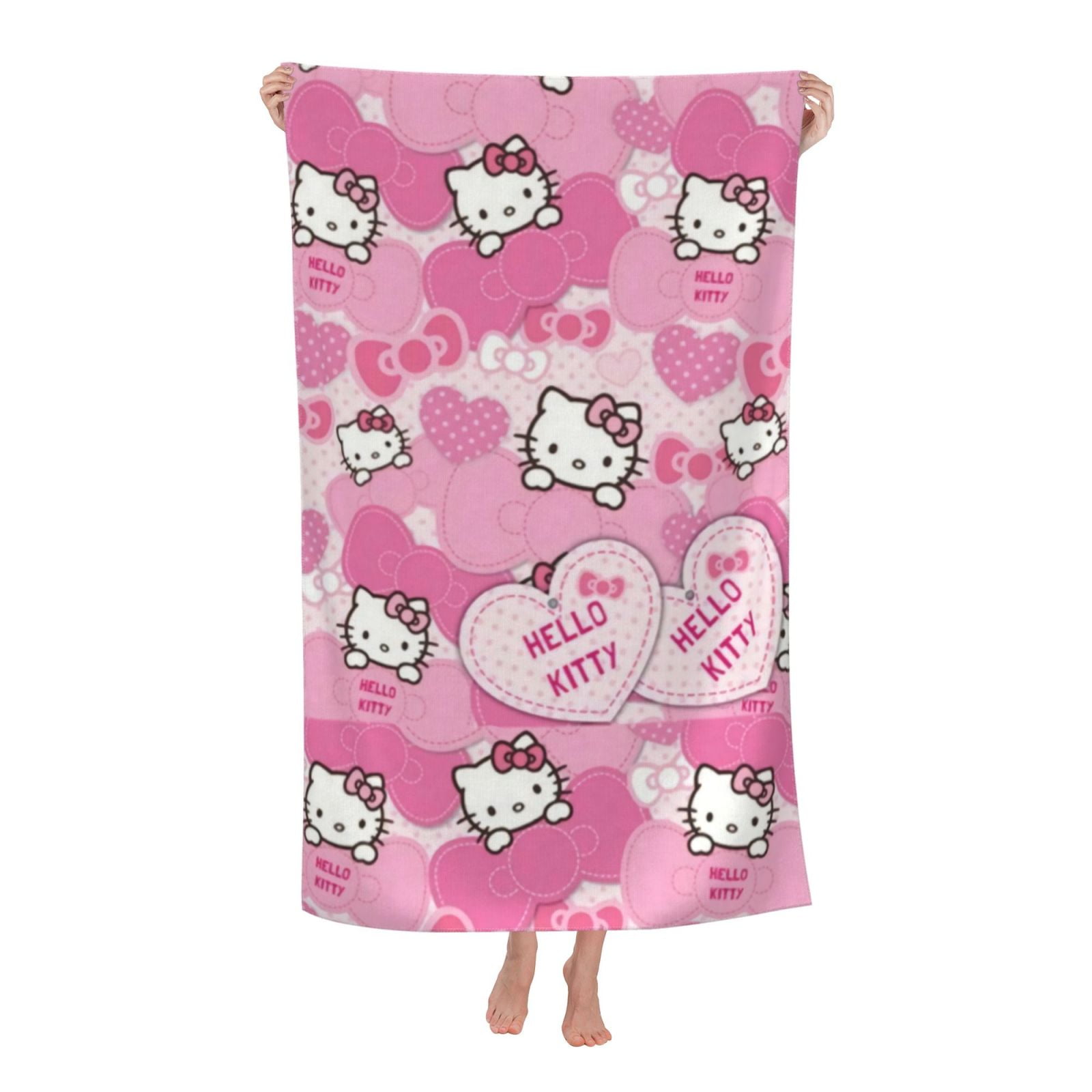 Cartoon Hello Kitty Bow Bath Towels,Cartoon Hello Kitty Bow Beach Towel ...