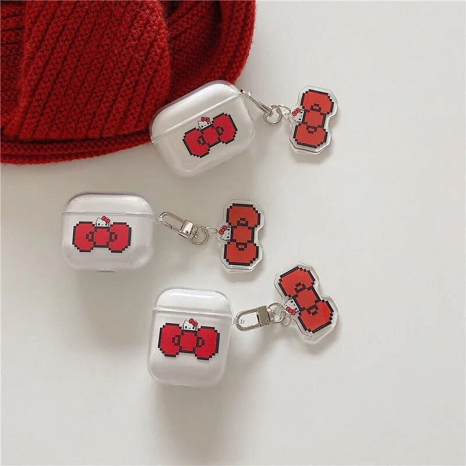 Cartoon Hello Kitty Bow Bluetooth-compatible Earphone Set PC Hard case Earphone Case for AirPods ...